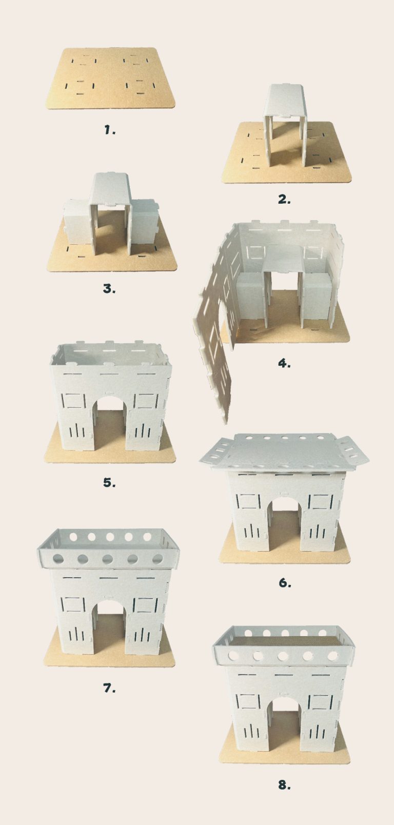 Arc de triomphe-shaped cat cave - Designer Landmark Cat Cave