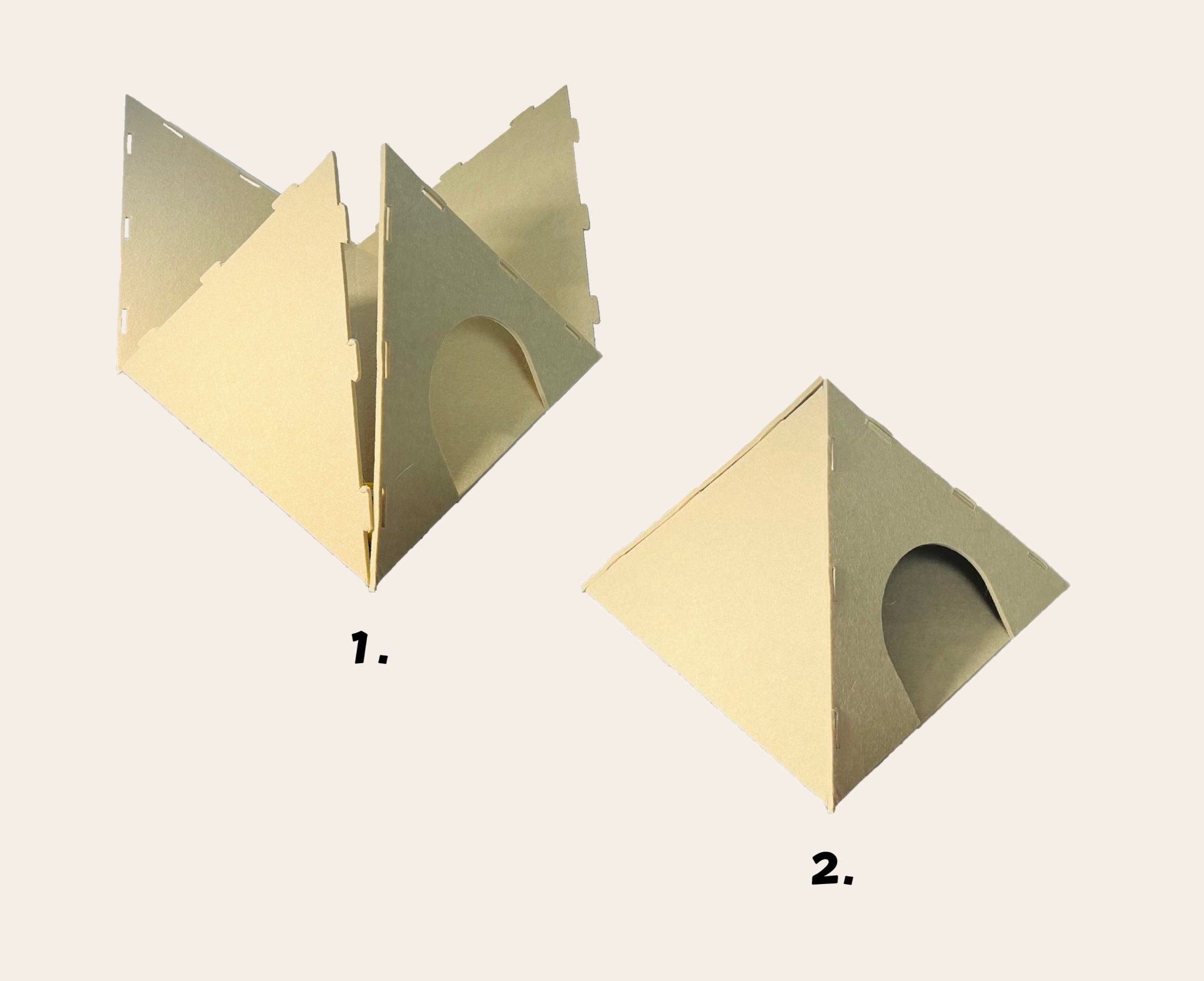 Pyramid-shaped cat cave - Designer Landmark Cat Cave