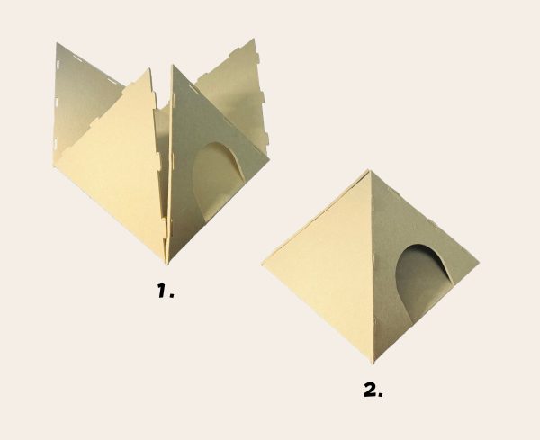 Pyramid-shaped cat cave - Designer Landmark Cat Cave